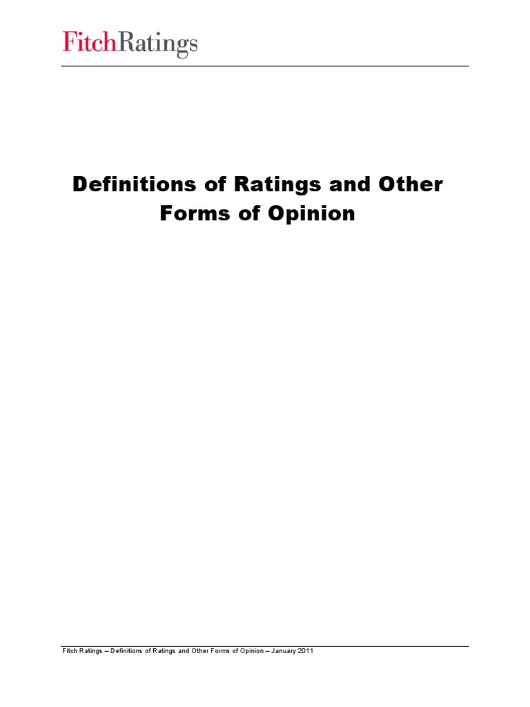 Definitions of Ratings and Other Forms of Opinion | PDF | Credit Rating ...