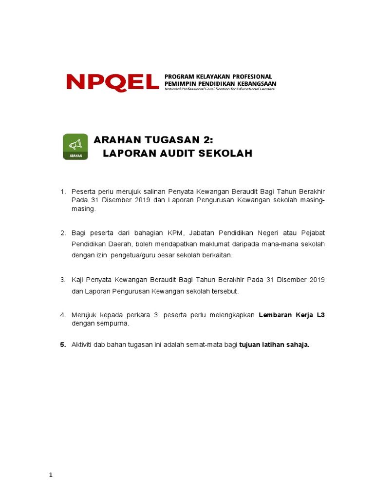 L3 Laporan Audit Sekolah | PDF