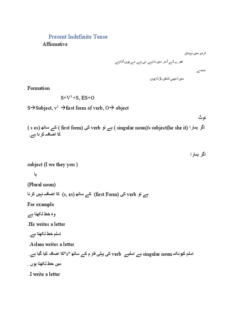 Present Indefinite Tense | PDF