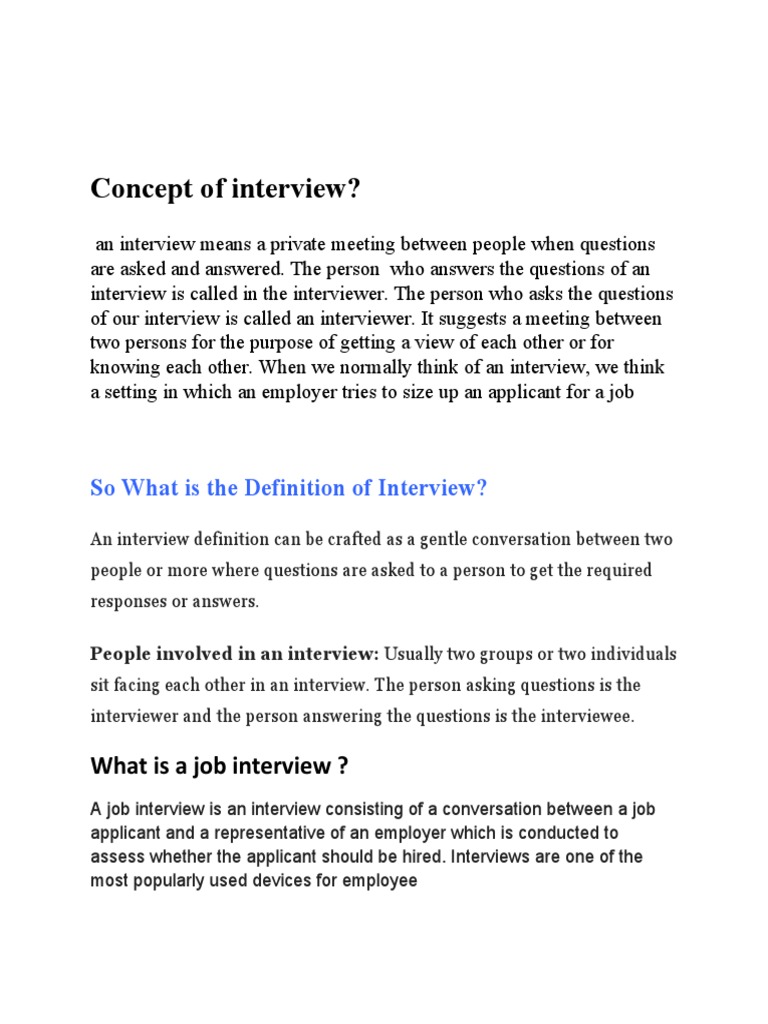 Concept of Interview | PDF