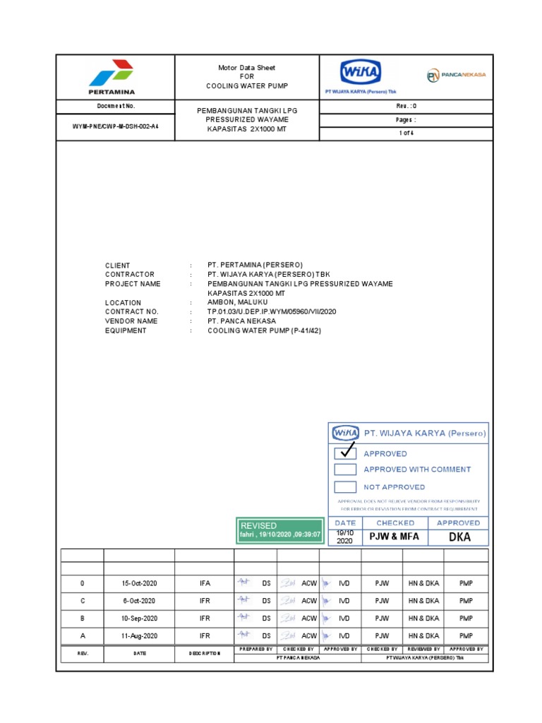WYM-PNE-CWP-M-DSH-002-A4 Motor Datasheet - Rev.0 - A | PDF | Physical Quantities | Quantity