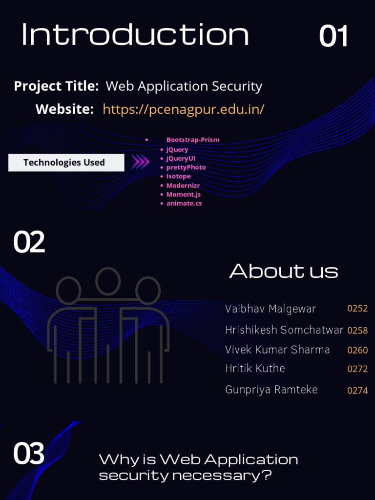 Project Title: Web Application Security Website:: Technologies Used ...