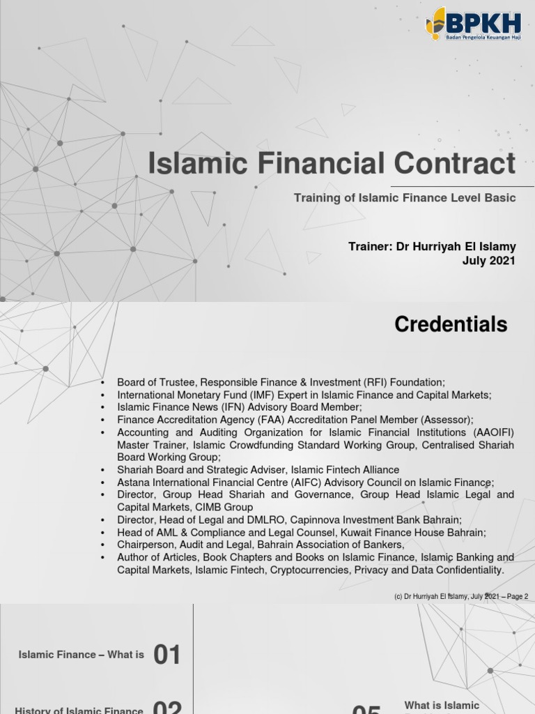 Islamic Finance Basics and Contracts | PDF | Islamic Banking And ...