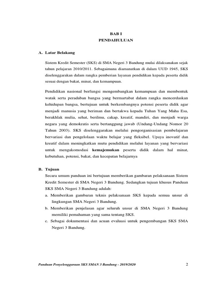 Panduan SKS 2019-2020 | PDF