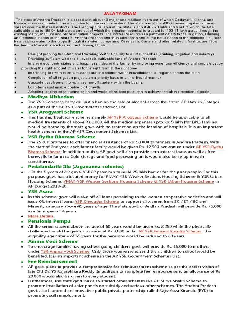 AP YSR Government Schemes Overview | PDF | Economies