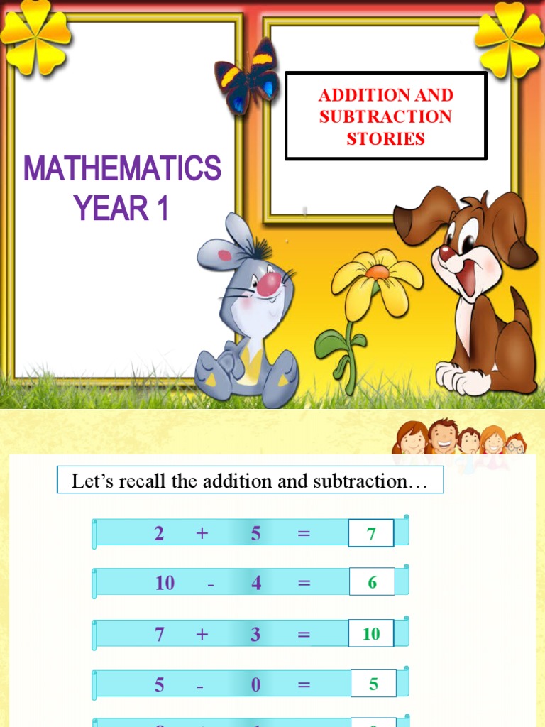 Mathematics Year 1 Addition And Subtraction Stories Pdf Food And