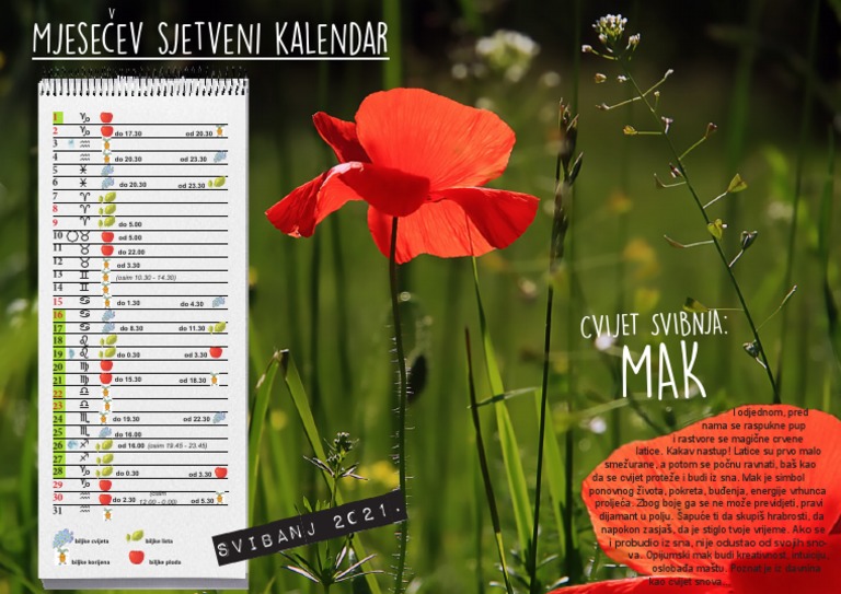 Mjesecev-Sjetveni-Kalendar Svibanj 21 | PDF