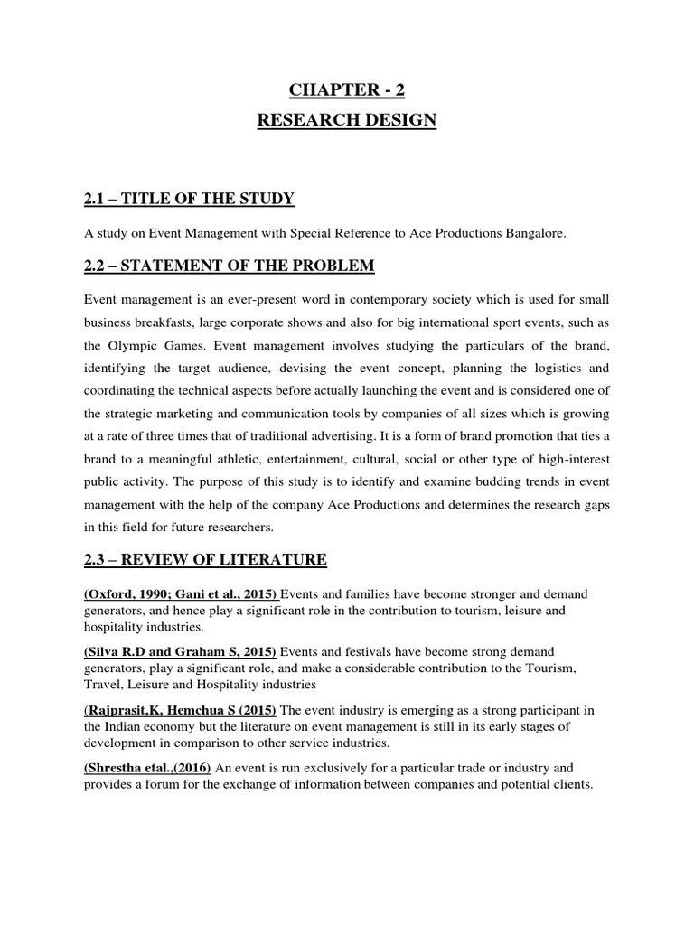 Chapter - 2 Research Design: 2.1 - Title of The Study | PDF | Marketing ...