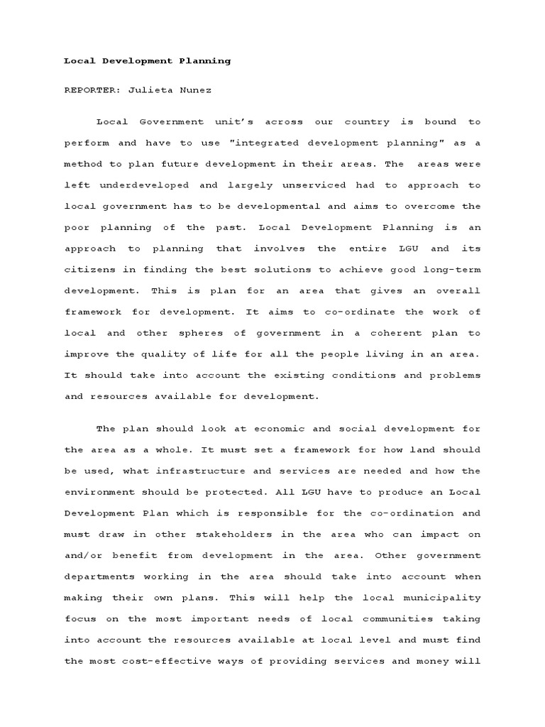 FILE 4 Local Development Planning | Download Free PDF | Economies | Policy