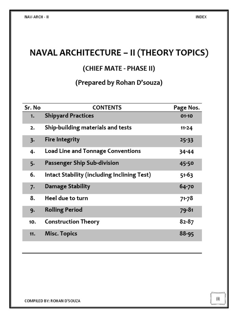 Naval Architecture II Theory Detailed Notes | PDF | Annealing ...