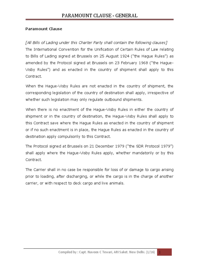 Paramount Clause | PDF