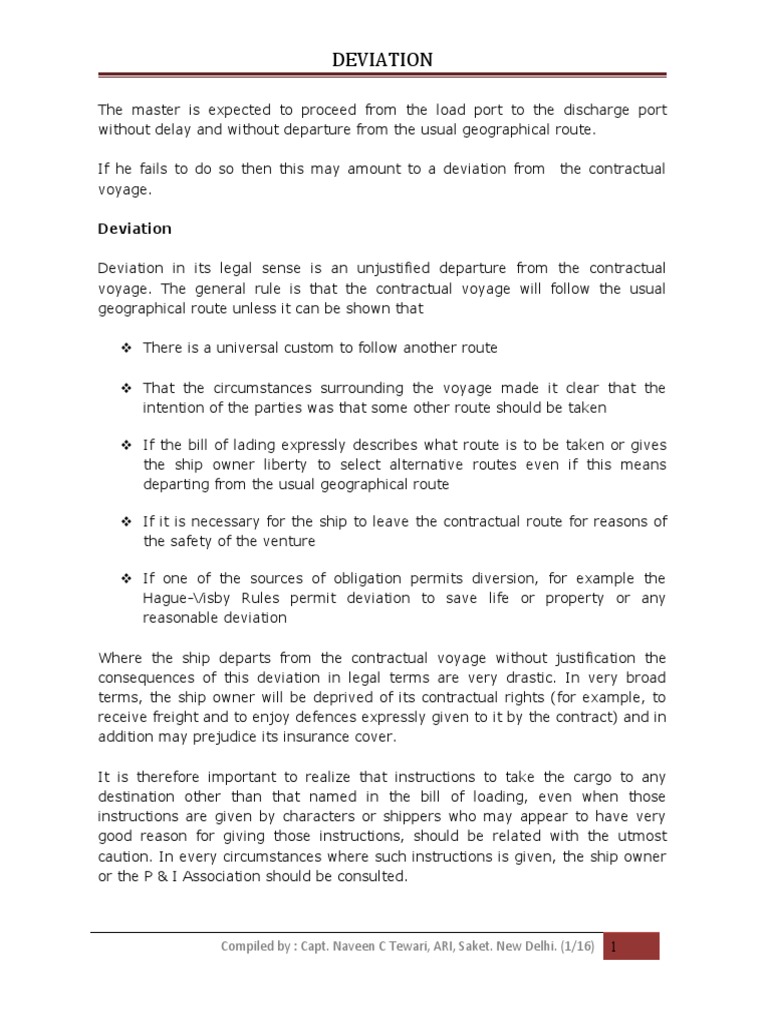 Deviation | PDF | Common Law | Private Law