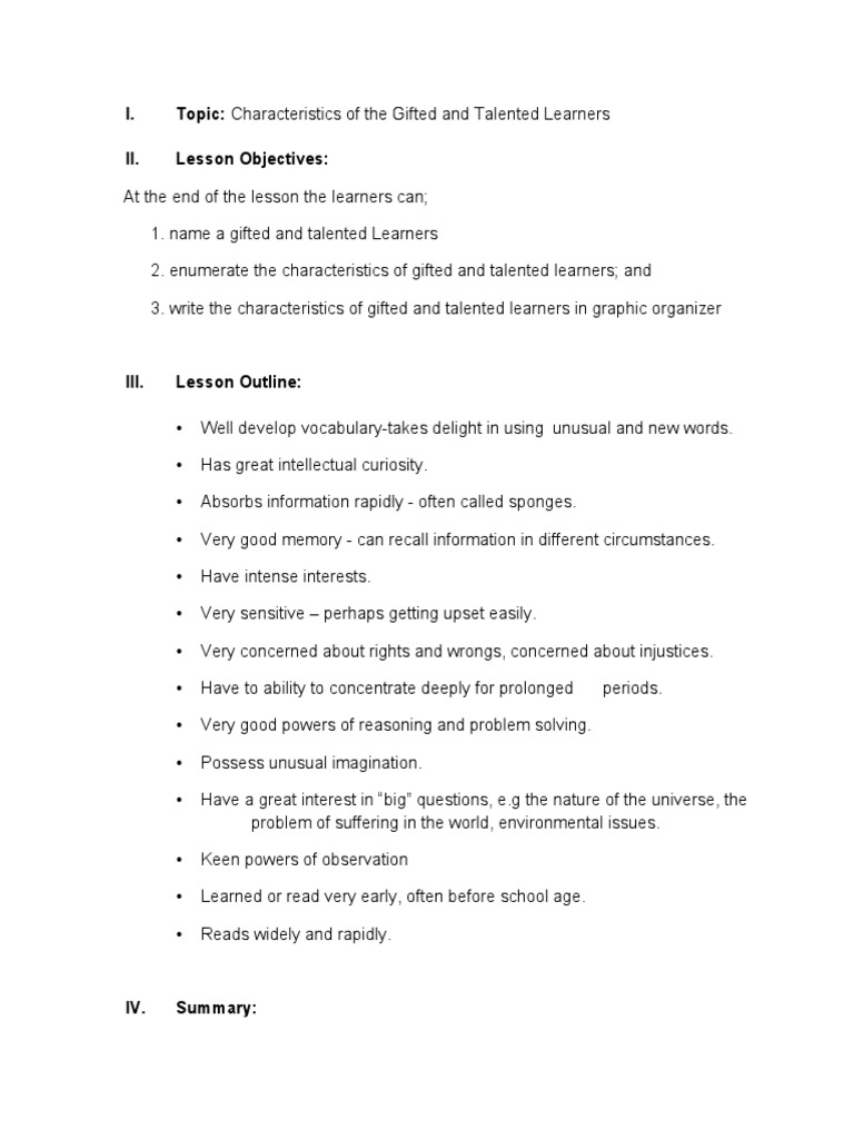 Characteristics of Gifted Learners | PDF | Intellectual Giftedness ...