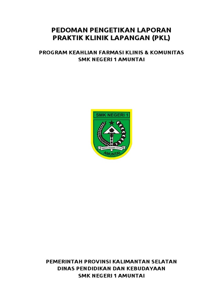 Pedoman Pembuatan Laporan Prakerin Farmasi 2021 | PDF