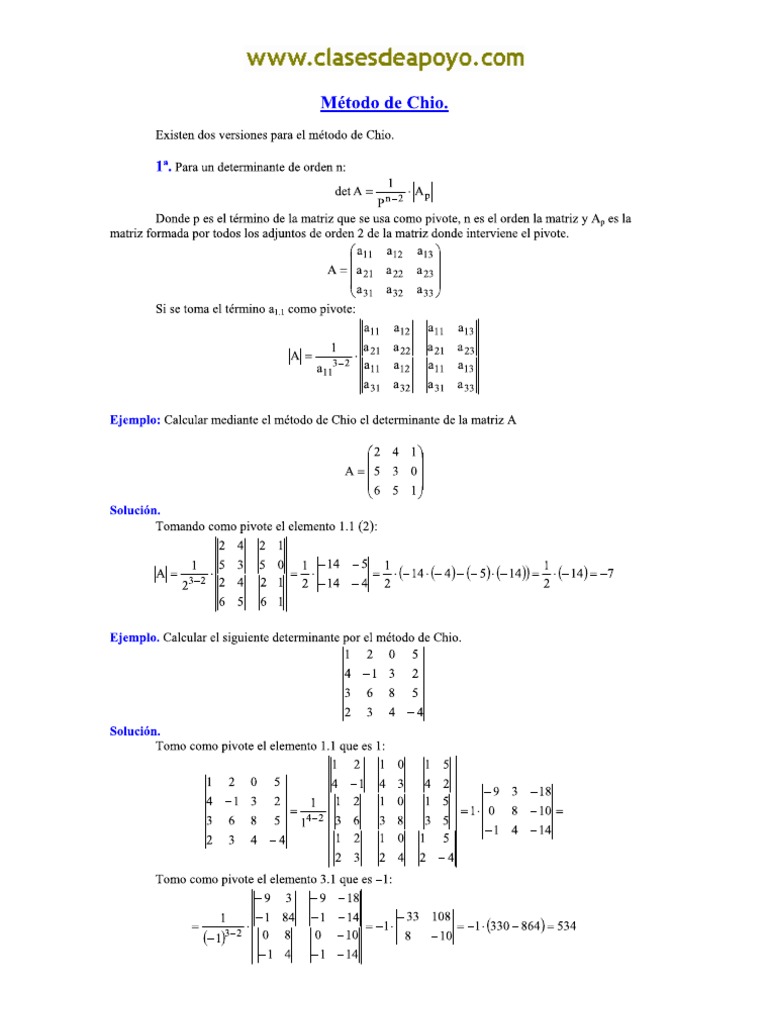 Metodo de Chio | PDF