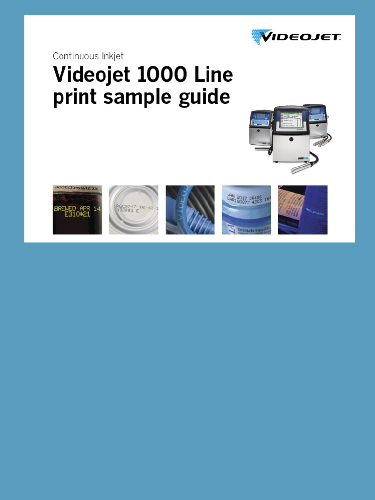 Videojet 1000 Line Print Sample Guide: Continuous Inkjet | PDF ...