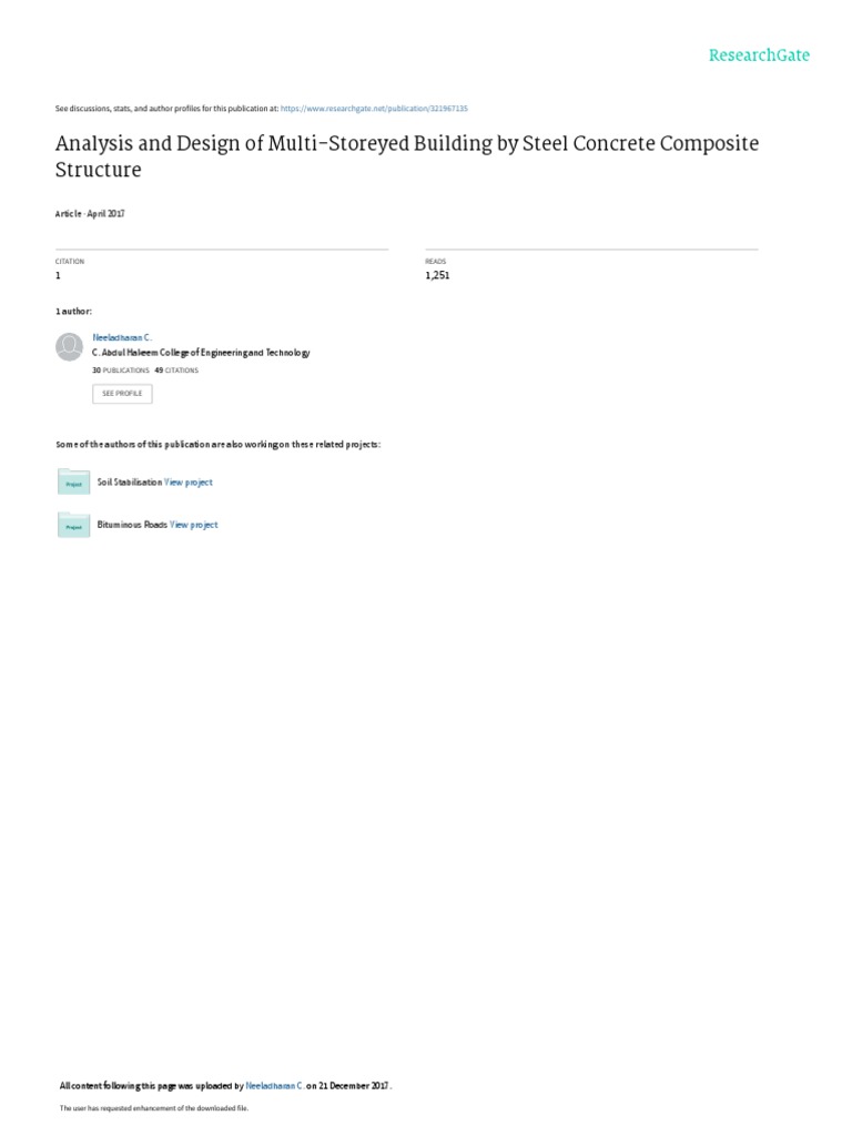 Analysis and Design of Multi-Storeyed Building by Steel Concrete ...