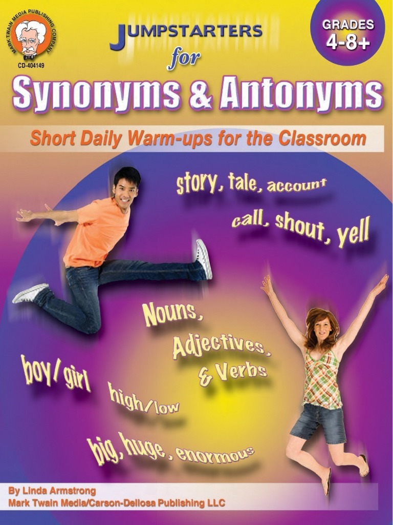 Jumpstarters For Synonyms and Antonyms Grades 4 - 8 Short Daily Warm ...