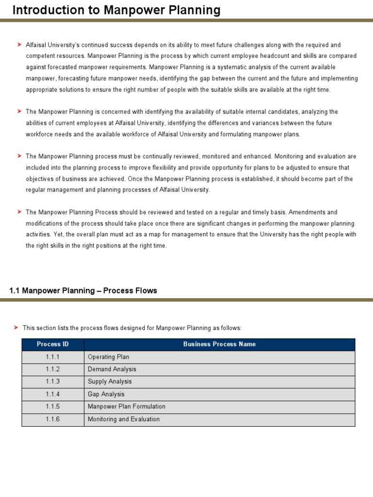 Manpower Planning Process Overview | PDF | Human Resources | Planning
