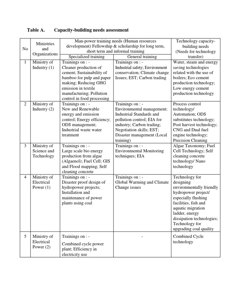 Capacity-Building Needs Assessment | PDF | Mining | Reducing Emissions ...