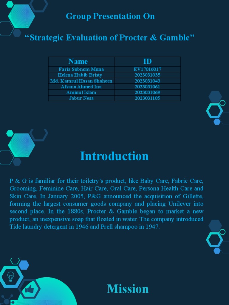 Final PPT Of P G PDF Procter Gamble Competition