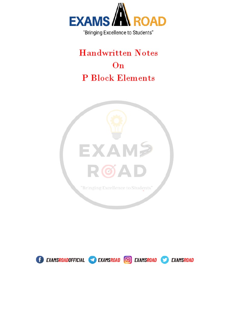 Handwritten Notes on P Block Elements | PDF