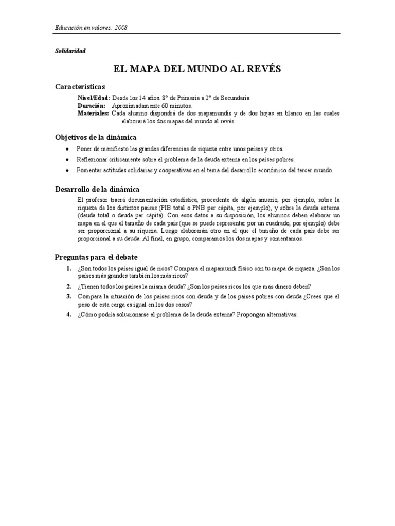 El Mapa Del Mundo Al Reves | PDF