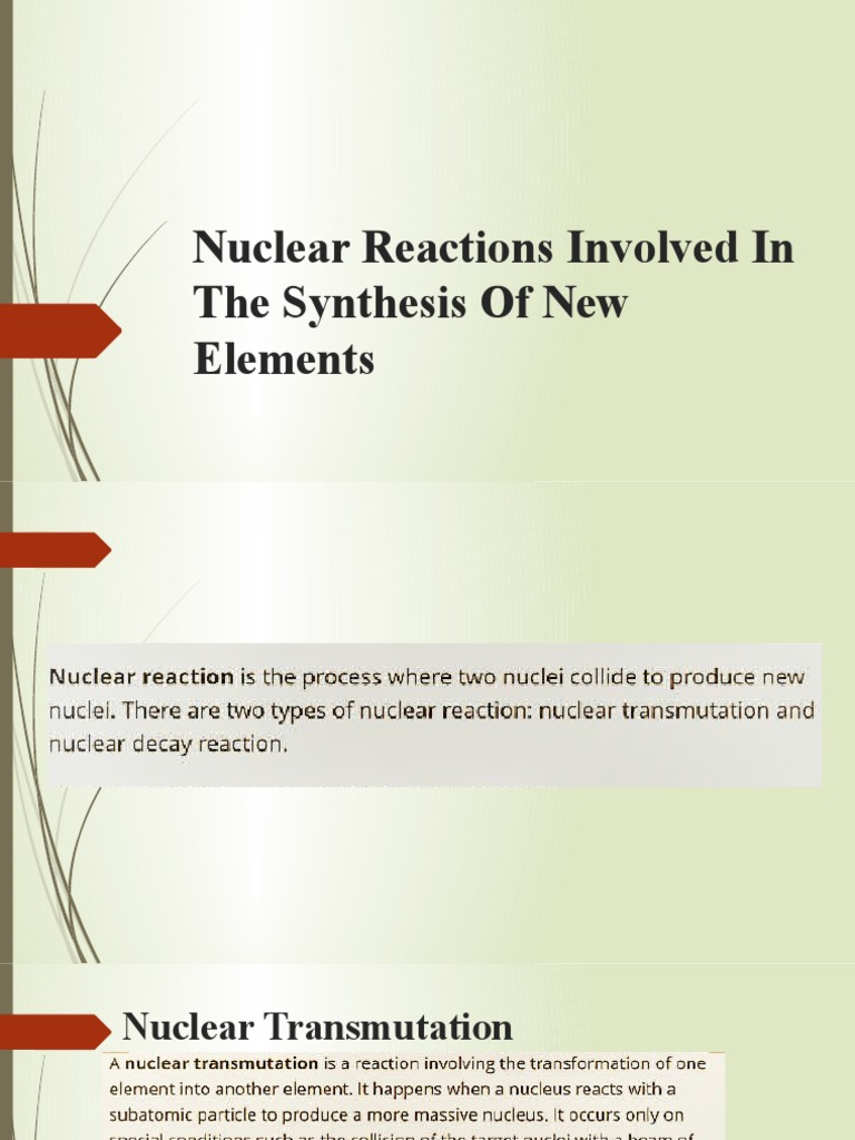Nuclear Reactions for New Element Synthesis | PDF | Science & Mathematics