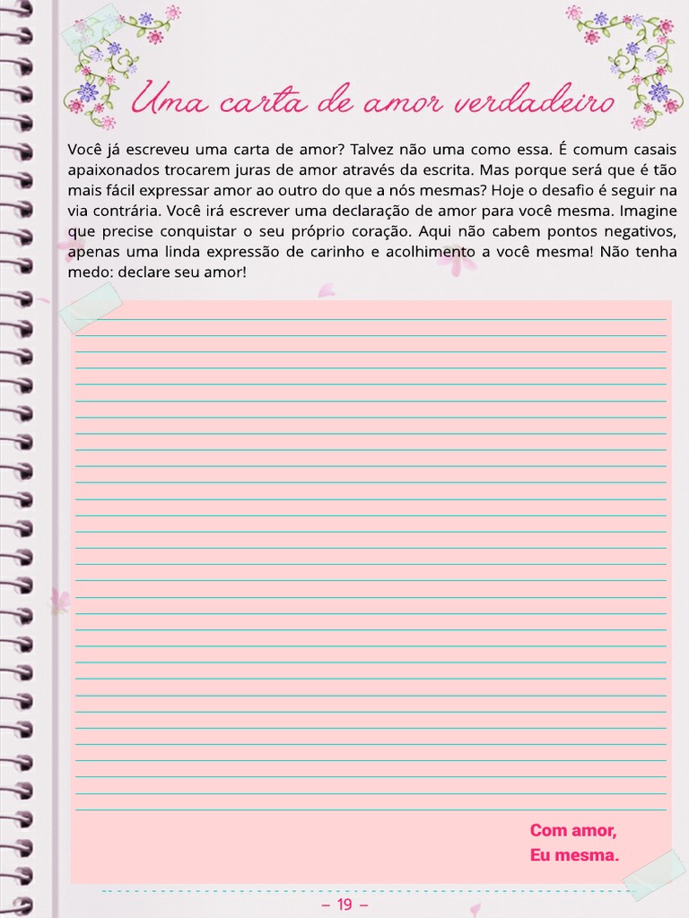 Autoestima - Diário Da Autoestima | PDF