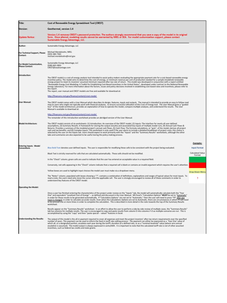 Nrel Crest Geothermal | PDF | Depreciation | Expense