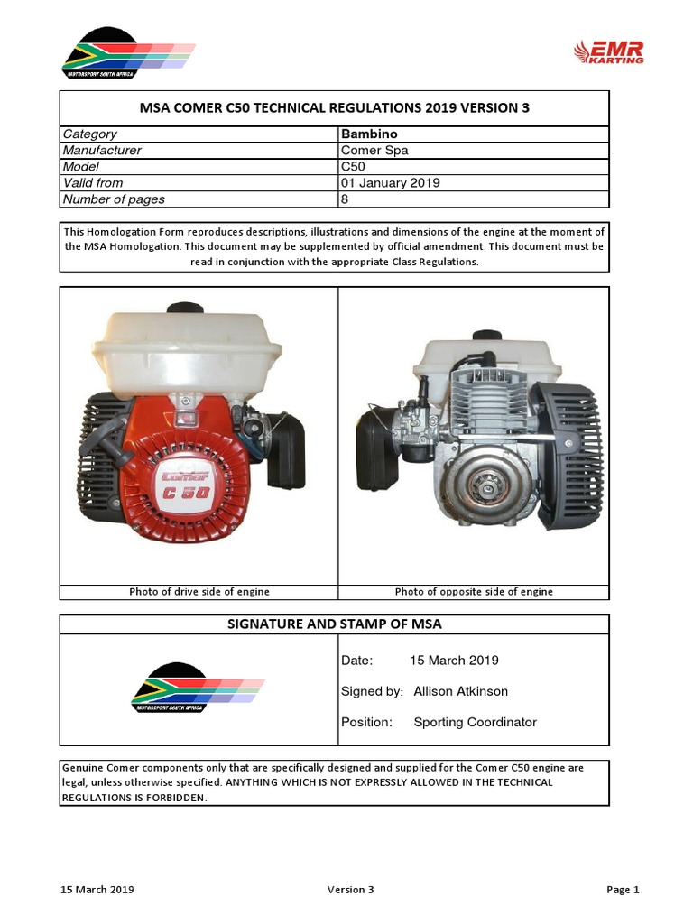 Comer c50 Engine | PDF | Piston | Ignition System