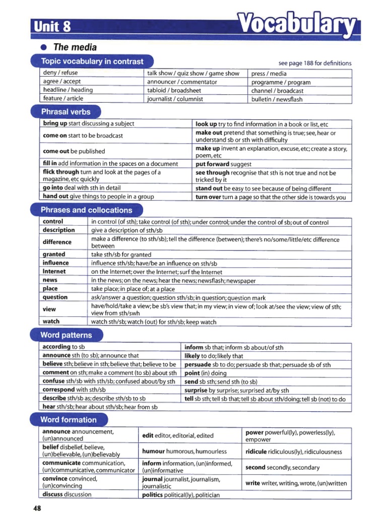UNIT 8 - The Media | PDF