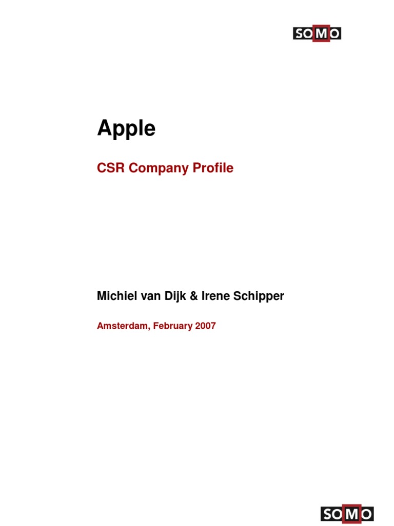 Apple - CSR Company Overview | PDF | Macintosh | Apple Inc.
