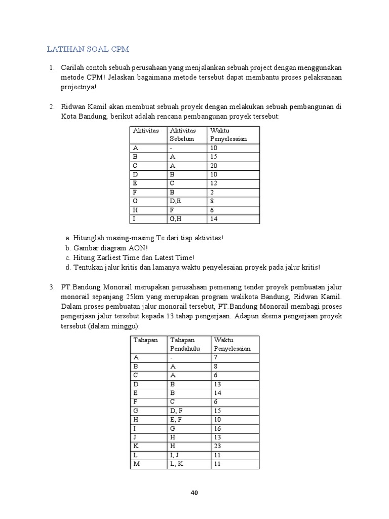 Chapter 3 - Project Management (Latihan) | PDF Chapter 3 - Project Management (Latihan) | PDF