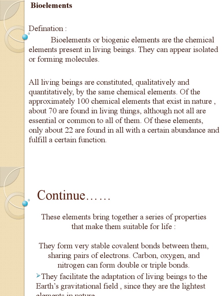 Bio Elements | PDF | Chemical Elements | Nutrients