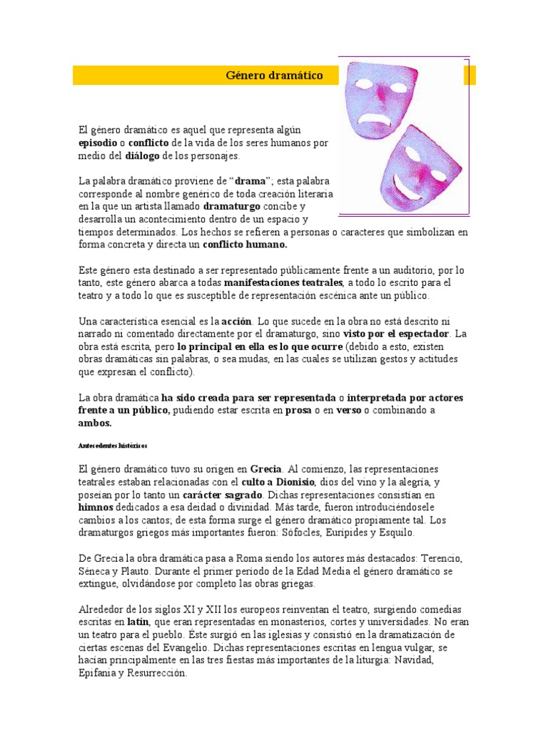 Género dramático | Comedia | Teatro