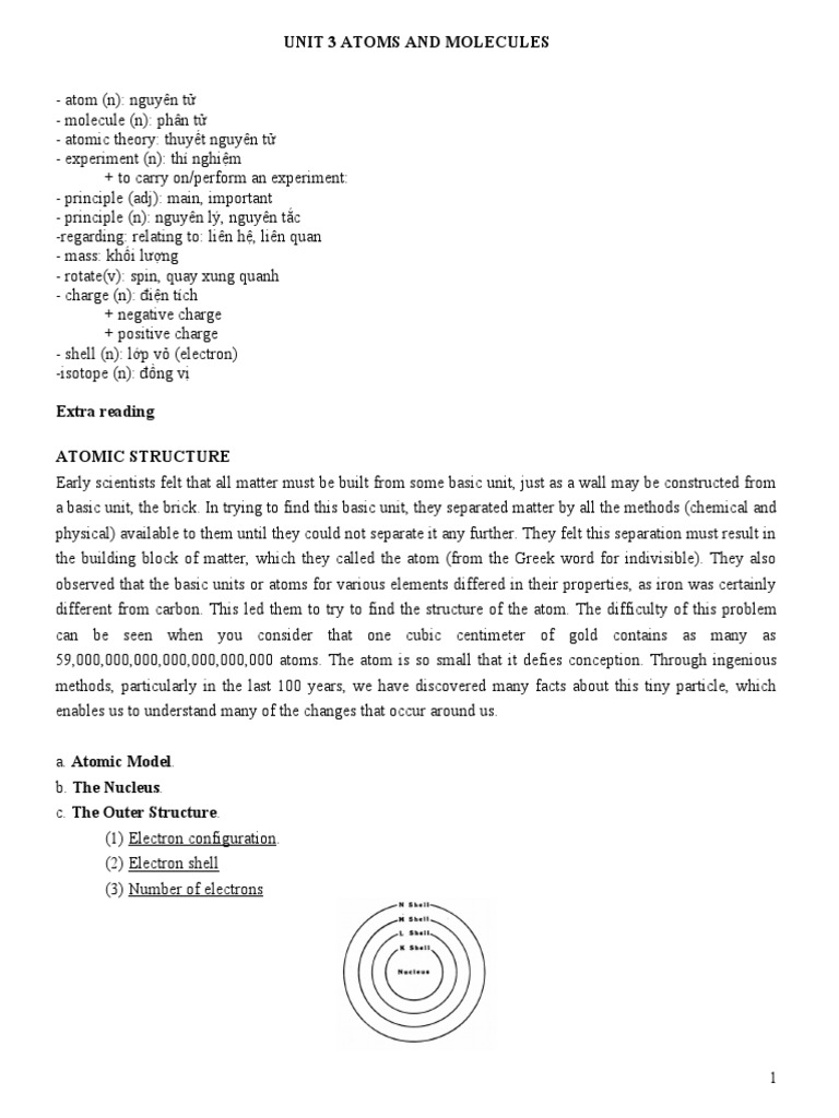 Unit 3 Atoms and Molecules | PDF | Chemical Elements | Isotope