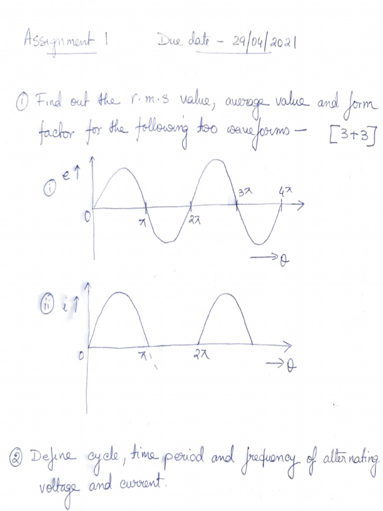 Basic Electrical Engineering Assignment 1 | PDF
