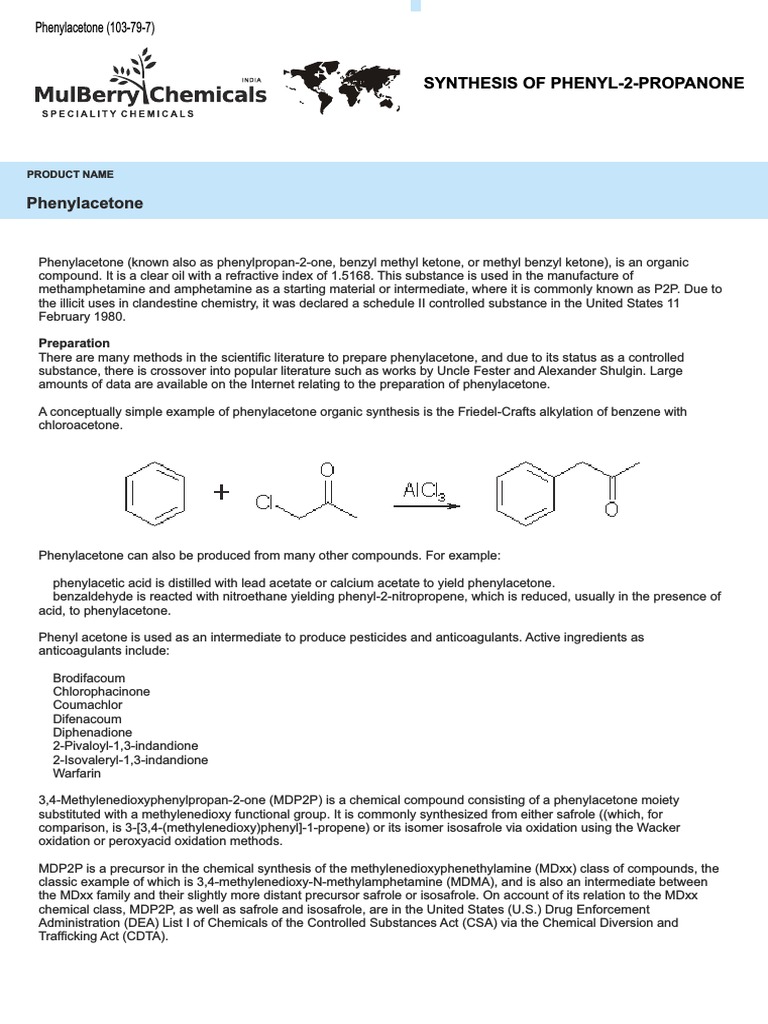 Phenylacetone: Synthesis of Phenyl-2-Propanone | PDF | Distillation ...