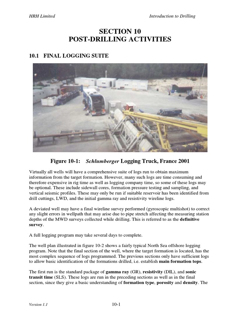 Section10 - POST-DRILLING ACTIVITIES | PDF | Casing (Borehole) | Petroleum Reservoir