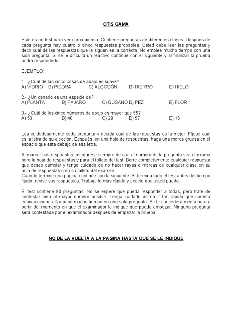 Test OTIS | PDF | Naturaleza