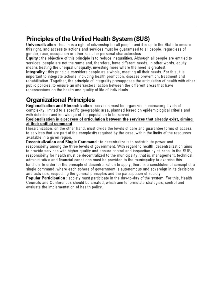 Principles of The Unified Health System | PDF | Health Sciences | Policy