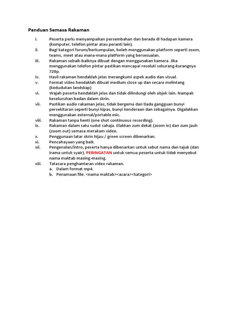 Panduan Rakaman Video | PDF | Komputer