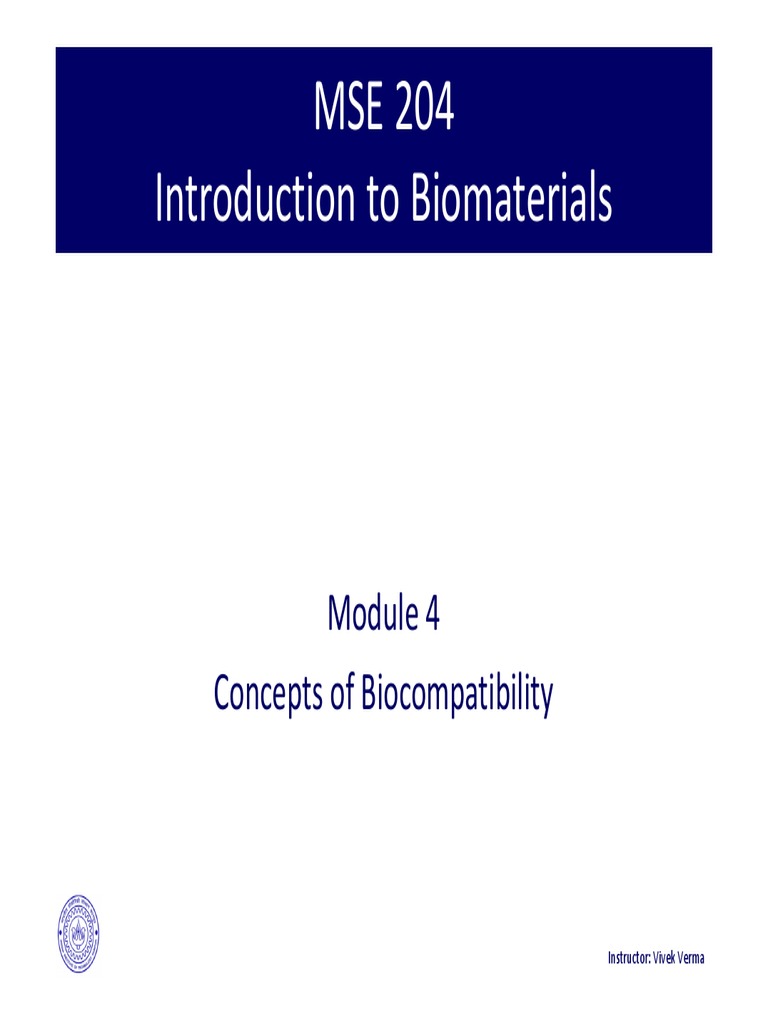 Module 04 Concept of Biocompatibility | PDF | T Cell | Immune System