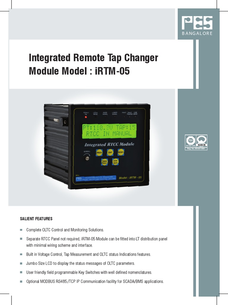 Integrated Remote Tap Changer Module Model: iRTM-05: Bangalore | PDF ...