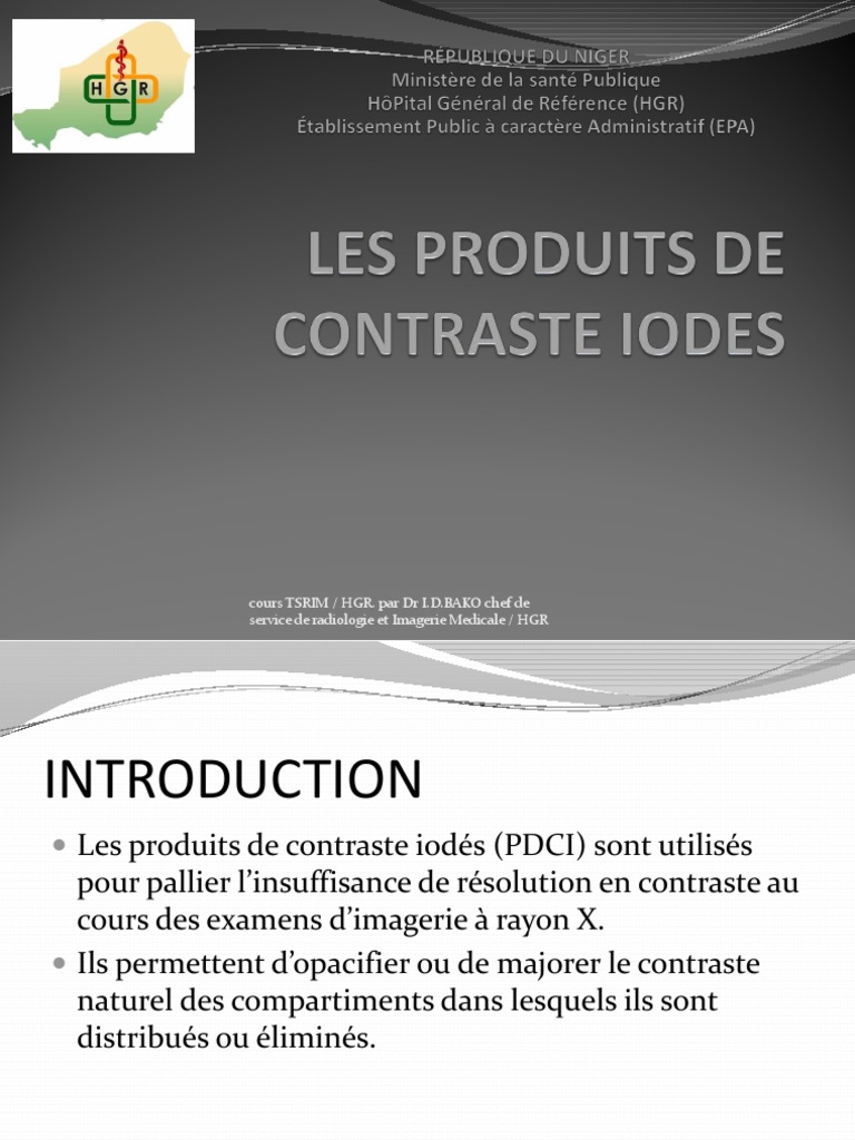 3 - Les Produits de Contraste Iodes | PDF | Radiographie | Atomes