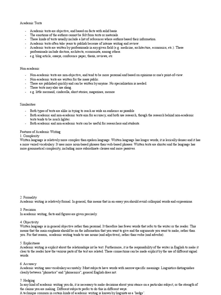 Academic Text | PDF | English Language | Word