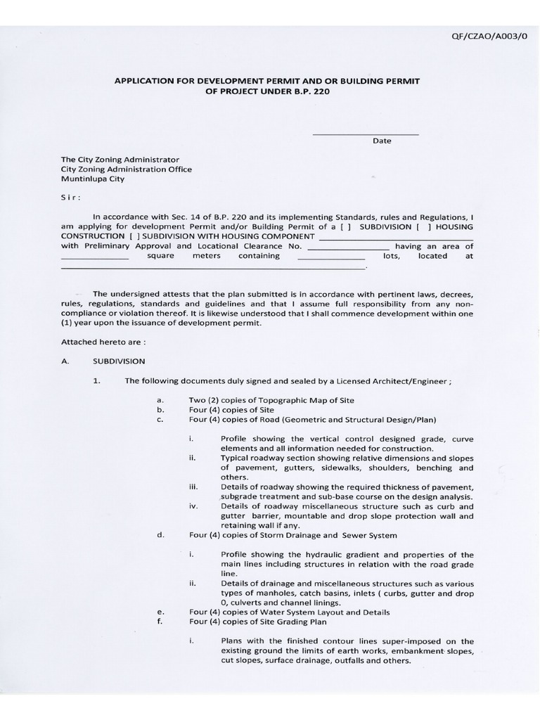 LGU Development Permit | PDF