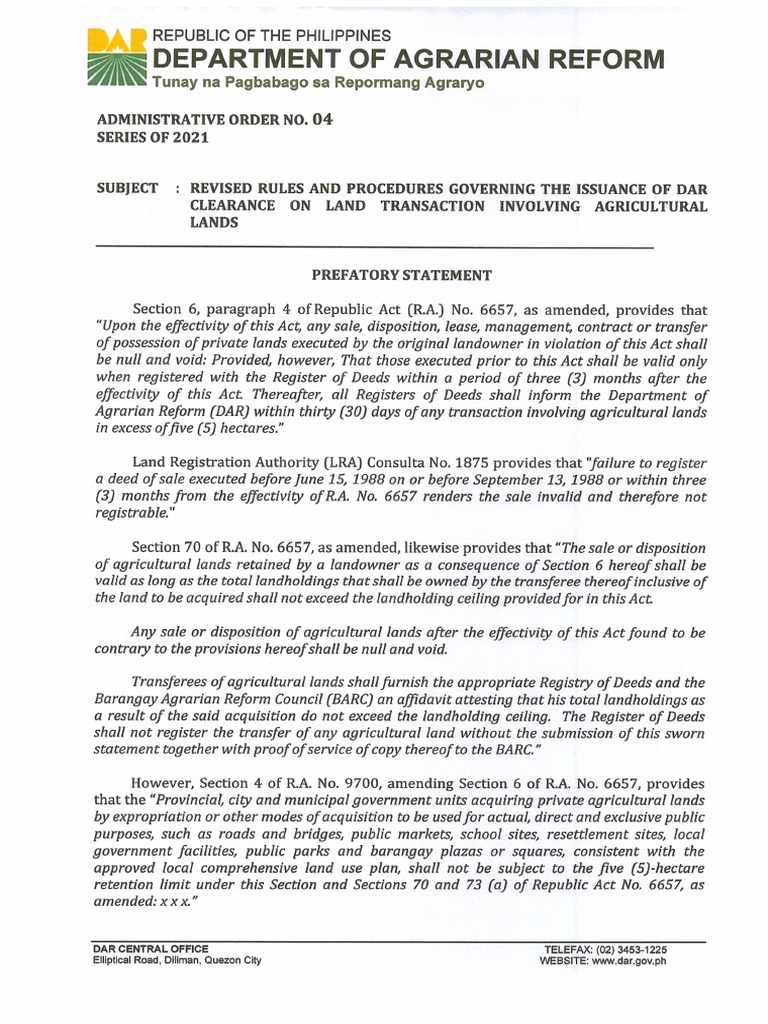DAR Clearance | PDF
