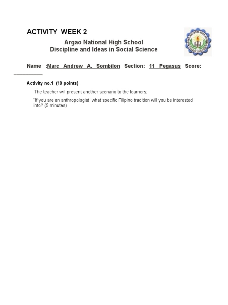 ACTIVITY WEEk 2 DISS | Download Free PDF | Social Sciences | Learning